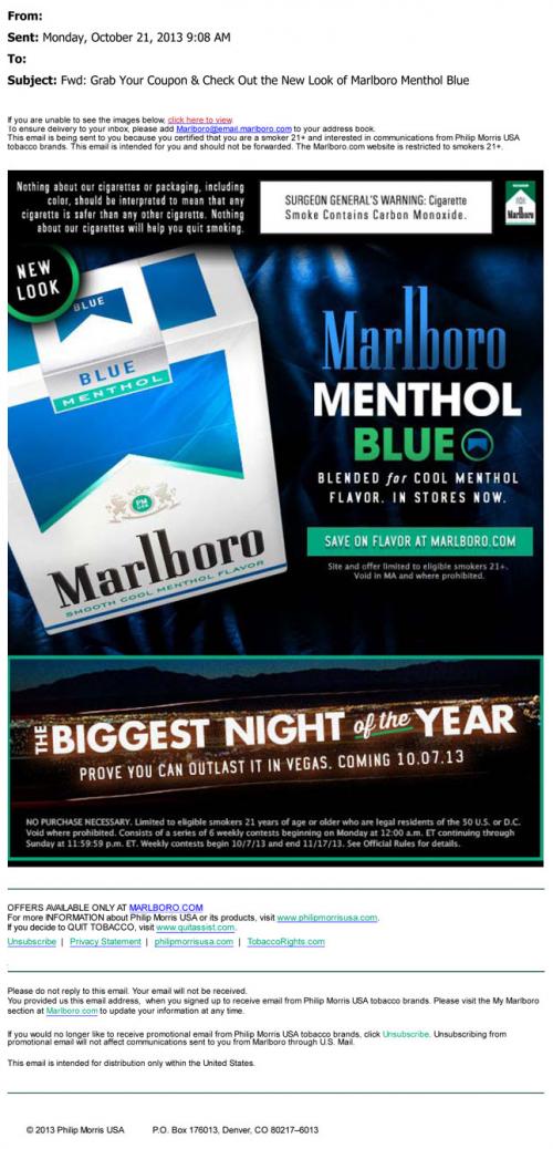 Marlboro Menthol Blue